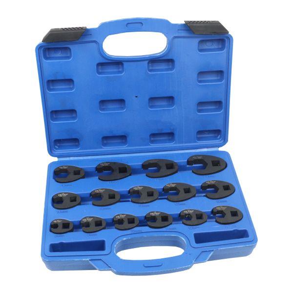 US PRO 15PC Crow Foot Spanner Set 8mm-24mm Heavy Duty Open End Wrench