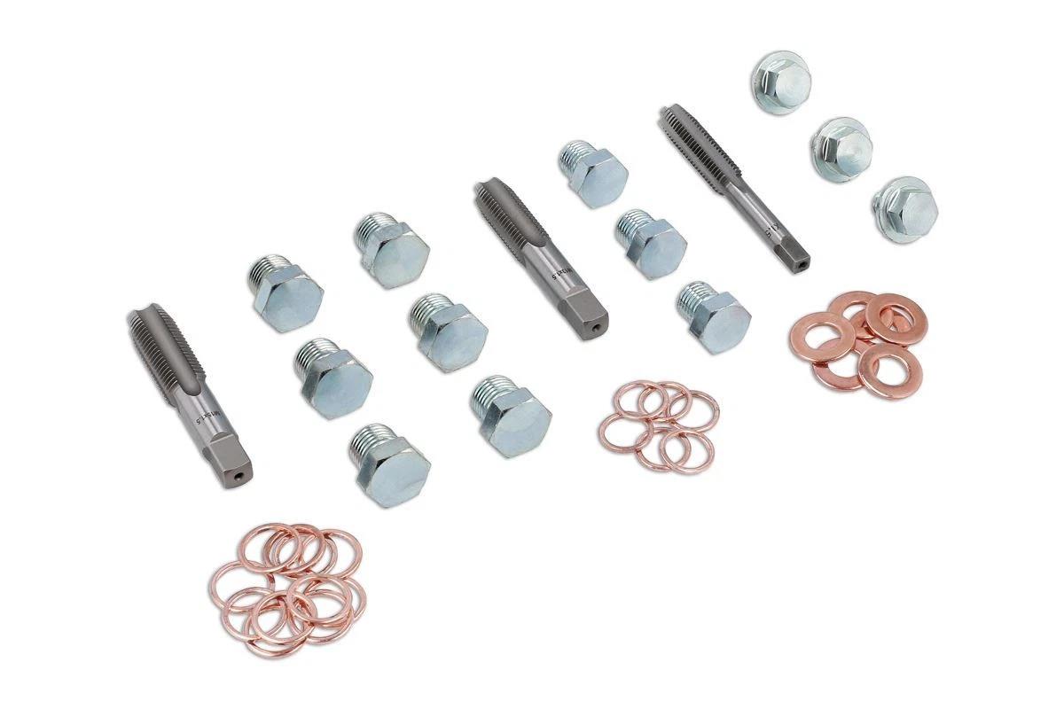 Laser 39pc Oil Drain Plug Thread Repair Kit M11 M13 M15 in EVA Foam Tr