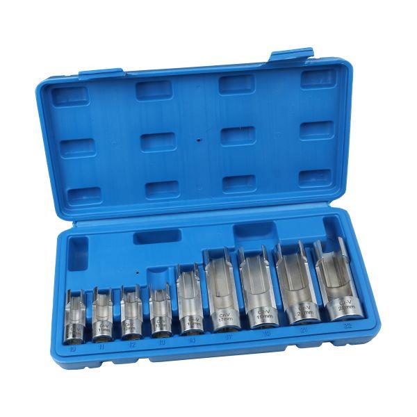 US PRO Tools 9pc Difficult Access Slotted Socket Set 10 - 22mm 3/8"