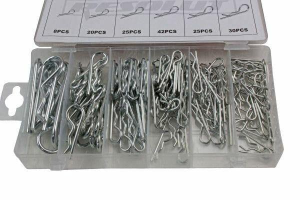 RESOLUT 150PC Assorted Retaining Pins Spring Clips R Type 9060