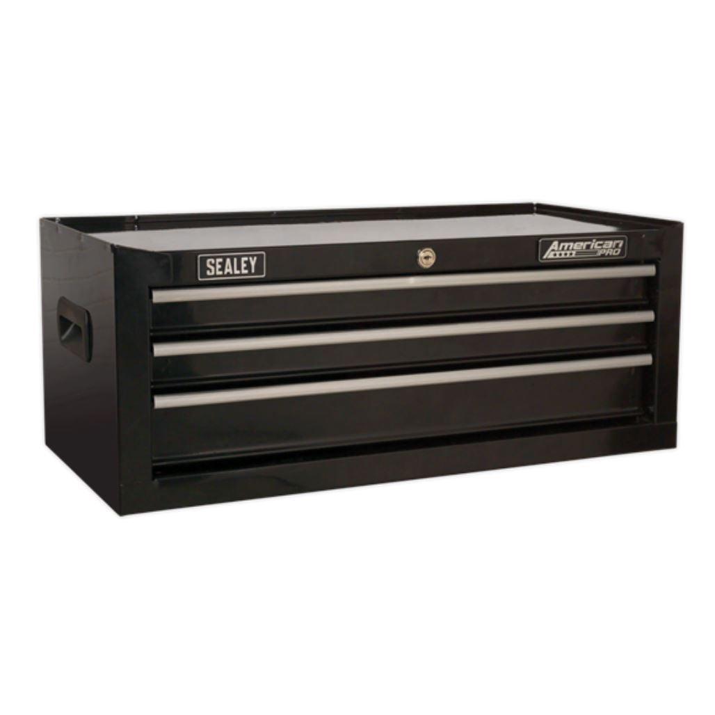 Sealey American Pro Mid-Box 3 Drawer with Ball-Bearing Slides - Black