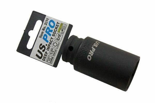 US PRO 30mm 1/2 dr 6pt Deep Impact Socket 2091