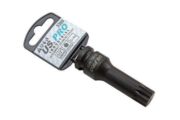 US PRO Tools 1/2" DR Impact Spline Bit Socket M18 X 78MM (VAG) 3369
